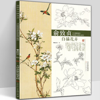 俞致贞白描花卉 线稿白描画法绘画美术入门教程临摹画集画册国画线描线条工笔画素材梅花水仙兰花竹子等花卉