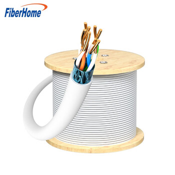 烽火（FiberHome）超六类五类屏蔽万兆千兆CAT6宽带低烟无卤阻燃纯铜线芯箱线灰色305m 超五类屏蔽0.50±0.01mm 305 ...