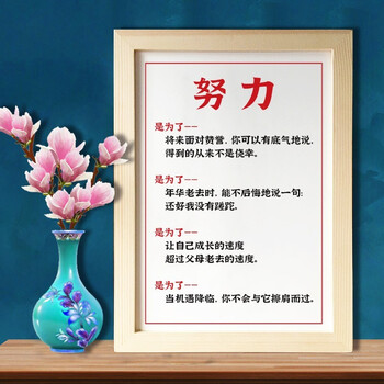 写给儿子的话 激励孩子独立上进女儿励志书画书房摆台挂墙画框学生座右铭实木相框UTK UTK26努力是为了什么 A3(挂墙专用)