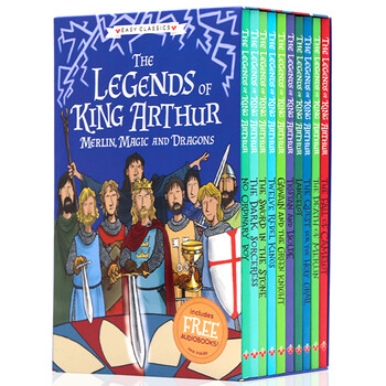 亚瑟王传说10册套装简化版青少年章节桥梁书英文原版The Legends of King Arthur Merlin, Magic and Dragons