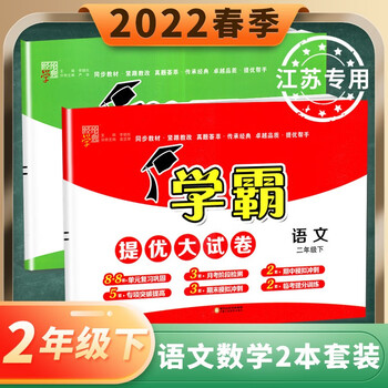 江苏专用2022春正品经纶学典小学学霸提优大试卷二年级下语文数学套装 小学下册同步单元期中期末月考专项突破检测卷