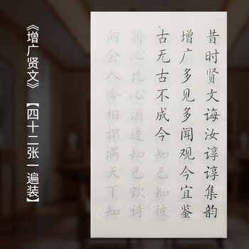 儿童启蒙小楷毛笔字帖初学者书法入门描红专用练习纸小学生成人千字文三字经欧体楷书半生熟临摹练字宣纸套装 《增广贤文》【42张一遍装】 字帖【19*33cm】【买1包送毛笔/2包送毛笔+