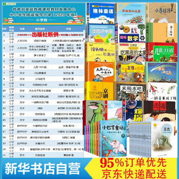 中小学阅读指导目录小学篇一二年级：京剧脸谱 傅学斌书 读图识中国 没头脑和不高兴 儿歌300首等 全套42册
