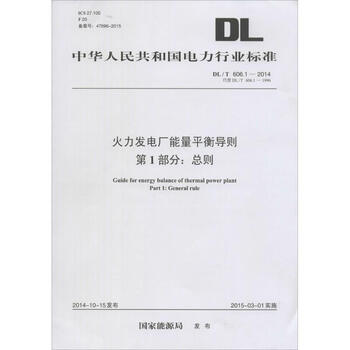 火力发电厂能量平衡导则 第1部分:总则