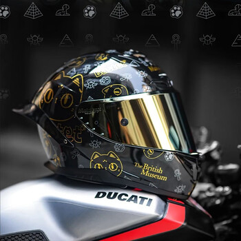 摩雷士（MOTORAX）R50S摩托车全盔大尾翼头盔男女四季街车安德森猫机车防雾个性 R50S-安德森猫[默认透明镜片] L【图片 价格 品牌 ...