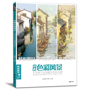 色彩风景水粉画临摹书籍写生联考艺考对应照片杭州国美精湛范画入门教程画册范本 杨建飞主编