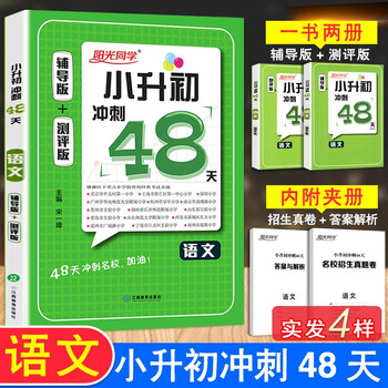 2022新版阳光同学小升初冲刺48天语文数学英语总复习资料包辅导测评版小考毕业升学综合测试卷 语文