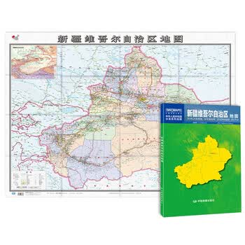 2022年新 新疆地图 1068*749毫米 纸质墙贴 高清政区交通图