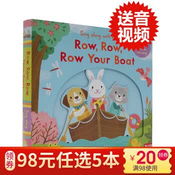 进口英文原版Sing Along: Row  Row  Row Your Boat 纸板书 游戏书