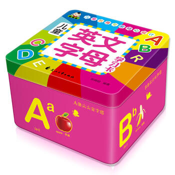 儿童英文字母学习卡 含78张卡铁盒 3-6岁儿童英语单词认知 一年级撕不烂早教塑料书籍 宝宝启蒙学前
