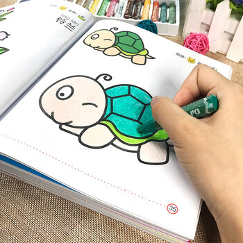 全套6本简笔画幼儿画画本手绘本大全入门启蒙2-3-4-6岁幼儿园儿童画画教材宝宝阶梯涂色书早教涂鸦填 全套6本共288页【送18色油画棒】