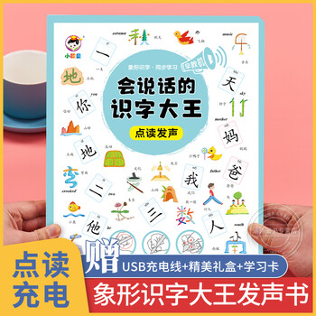 会说话的识字大王早教有声书 3-6-8岁儿童手指点读发声书绘本 2岁宝宝书籍启蒙学汉字 幼儿图书有声书