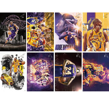 【球星推荐】新款科比海报NBA大壁纸墙纸卡贴壁画明信片篮球写真同款周边 【1678】科比海报8张+双面胶