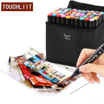 Touch liit马克笔 Touch第三代马克笔套装 手绘学生双头油性马克笔笔袋套装 全套168色【图片 价格 品牌 报价】-京东