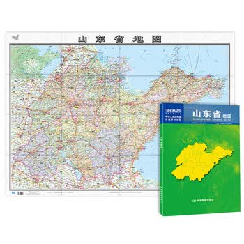 山东省地图山东贴图盒装行政约1.1*0.8米 整张折叠型中华人民共和国分省