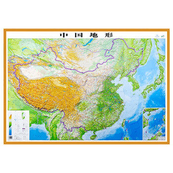 2022新版 中国地图 世界地图 3d凹凸立体地形图 1.1*0.8米 儿童学生教师地理地图挂图 中国地形图