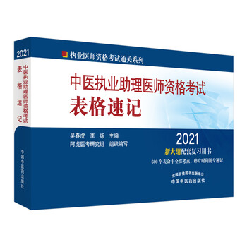 2021年中医执业助理医师资格考试表格速记