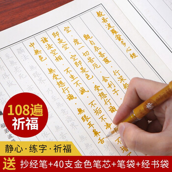 威艾斯心经抄经本金刚经地藏经大悲咒楞严咒佛经手抄本初学者小楷硬笔书法临摹字帖抄经经书套装结缘经文 大悲咒12本套装