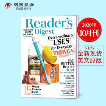 Reader's Digest 美国版读者文摘杂志小开本 单本/多期文学文摘期刊杂志英语英文杂志 2020年10月刊