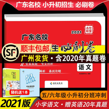 2021新版 广东名校小升初招生必刷卷语文 广东省十大名校招生真卷小学毕业升初一初中历年真题卷训练