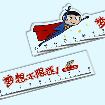 米小圈文具尺子亚克力直尺15cm直尺透明卡通尺子画线刻度尺送男孩女孩儿童节日礼物 亚克力格尺米小圈4把