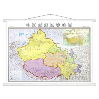 2019年新版 中国西部区域地图 四川 西藏 宁夏 新疆 双面覆膜 防水高清 办公家用地图