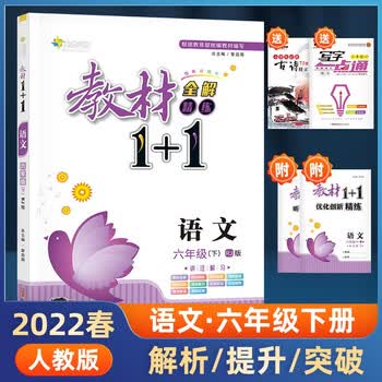 部编版语文人教RJ版六年级下册2022春教材1+1全解同步课文内容讲解分析课前预习课后复习练习小学