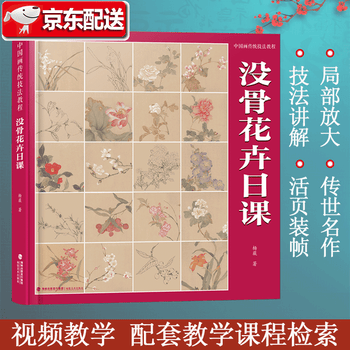 【视频教学】没骨花卉日课 中国画传统技法教程 国画山水从入门到精通自学零基础教程书临摹范本大全