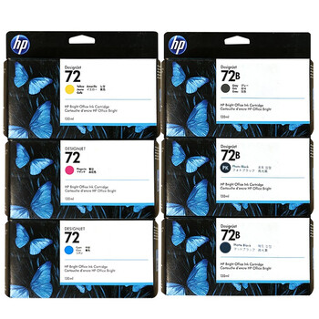 【惠普72号6色墨盒套装】惠普（HP）72号6色墨盒套装3WX07A/C9371A/C9372A/C9373A/3WX08A/3WX06A ...