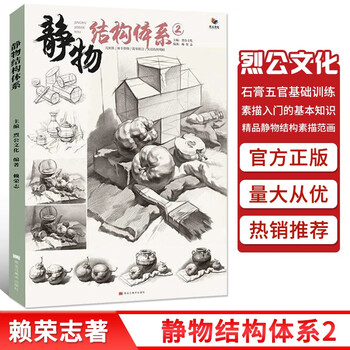 【】静物结构体系2 烈公文化赖荣志单个组合素描几何体临摹范本书照片范画对临美术高考联考美院教