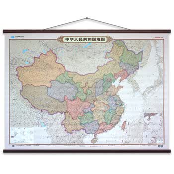 【急】仿古中国地图 中华人民共和国地图 约1.4米X1.1米 仿古地图挂画高清哑光 适用于家用