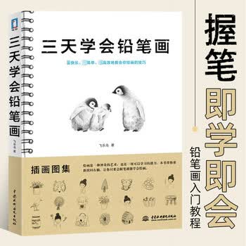 正版 三天学会铅笔画 飞乐鸟绘画手绘简笔画基础入门 画画入门自学零基础 速写 铅笔素描础入门教程书籍