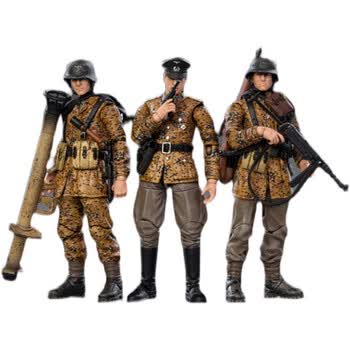 精致仿真军兵1:18 二战德军国防军秋季迷彩/春季迷彩 3件装收藏珍品 春季迷彩