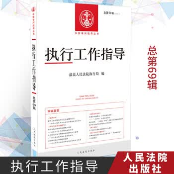 2019新书 执行工作指导总第69辑2019年第1辑 中国审判指导系列丛书 司法解释规范性文件理解与