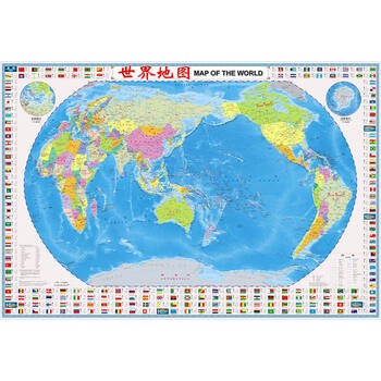 【正版图书】世界知识地图（大字版 防水 耐折 撕不烂地图）1.2米*0.76米