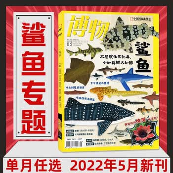 博物杂志2019年 2020年 2021年 2022年5月（下单选择期数）青少年自然人文百科期刊科普书 博物君式科普杂志 中国国家地理杂志出品 2022年5月第5期 鲨鱼