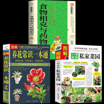 正版图解一平米的私家菜园 蔬菜种植技术 种菜栽培实用手册书籍 种菜+养花+食物药物相克手册【3册】