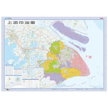 【新华书店官方网店】上海市地图挂图 挂绳版 1-20万  9787802128484