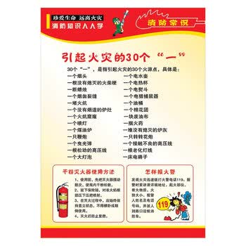 消防安全宣传画挂图海报消防规章制度牌消防安全告知书四个能力墙贴画贴纸VCH VCH04 消防常识 70*50厘米 覆膜防水PP贴纸
