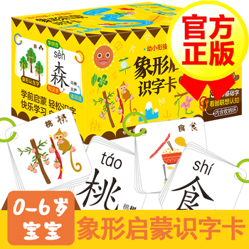 【正版包邮】600面宝宝婴幼儿园象形认字识字卡片 0-3岁看图认字识字汉语拼音早教卡片