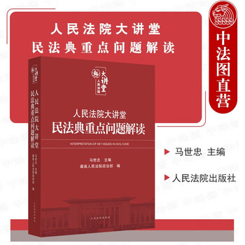 人民法院大讲堂 民法典重点问题解读 马世忠 民法典条文解读理解与适用 民事审判指导参考书学习培训讲义