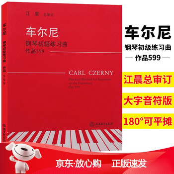 rt 新版 车尔尼钢琴初级练习曲 作品599 江晨大字版大音符钢琴初步教程幼儿童成人钢琴实用教学