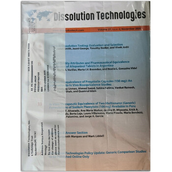 【单期可选】Dissolution Technologies 溶出度溶解试验技术杂志  2020/2 2020年11月刊