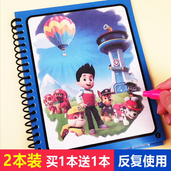 儿童神奇水画本反复涂鸦幼儿园宝宝抖音魔法清水水画册汪汪队恐龙公主1-6岁5宝宝女孩男孩益智水写画本填 小马水画册（反复使用）