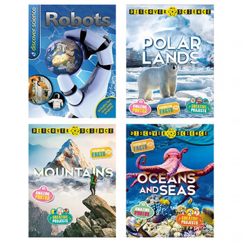 发现科学系列4册 山 海 极地 机器人Discover Science Mountains Oceans and Seas Robots 英文原版儿童科普 英文版进口英语百科书