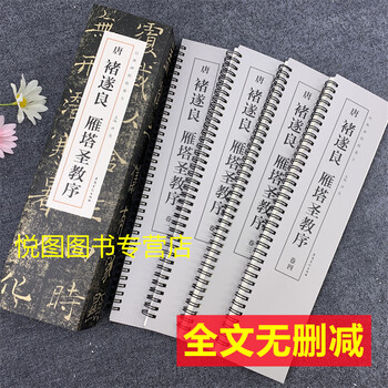 唐褚遂良雁塔圣教序 经典碑帖临摹卡全4册 洪亮主编 褚体楷书字帖近距离临摹字卡书法字帖安徽美术出版