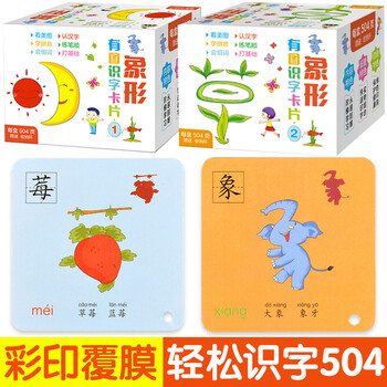 宝宝识字卡片有图象形看图识字卡3000字幼儿园小学生早教启蒙认字 象形卡1+2（1008页)