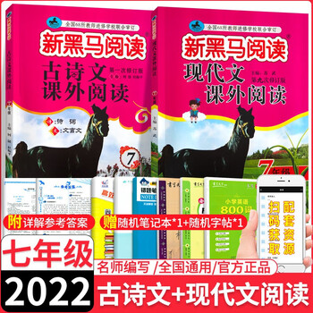 新黑马阅读 现代文课外阅读古诗文课外阅读七年级上下册 中学生语文阅读阶梯理解训练7年级同步练习册 七年级 现代文课外阅读+古诗文课外阅读