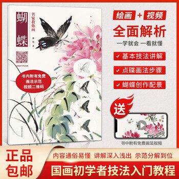 名家教你画蝴蝶 蝴蝶画法特征详解 传统国画写意教程步骤解析视频教学示范名画欣赏零基础初学者绘画入门技