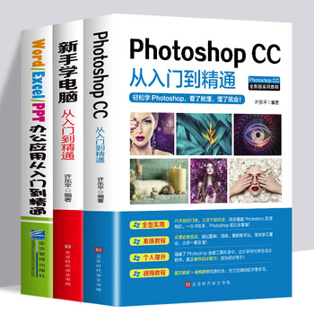全3册 word excelppt从入门到精通+photoshop新手入门+新手学电脑wps教程表格